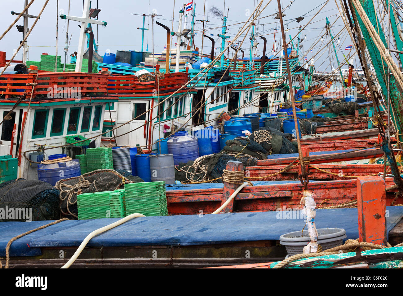 Fishing Boats in Thailand Stock Photo - Alamy