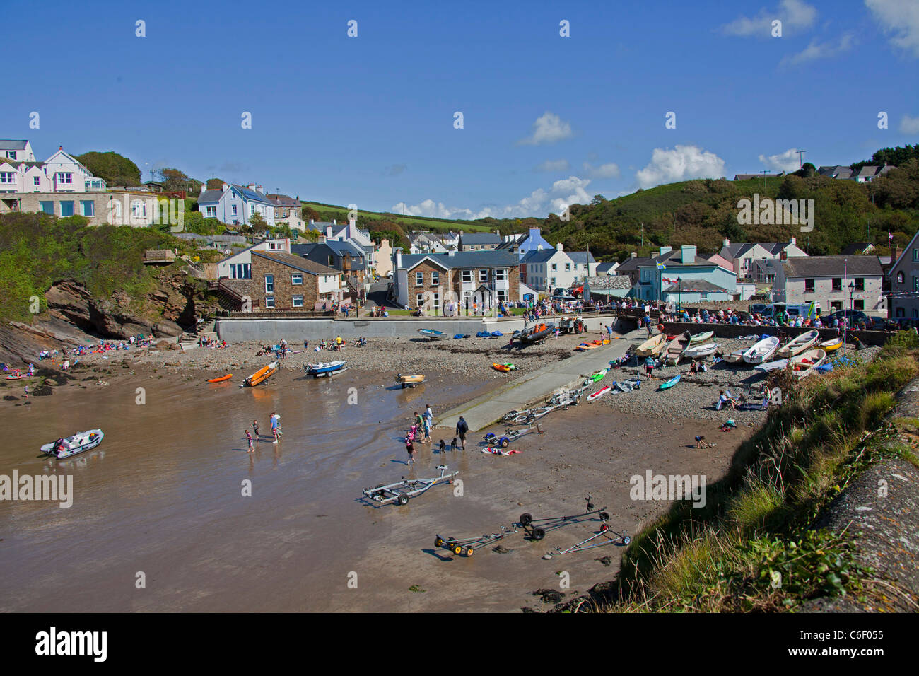 Summer Regatta sailing boats at Little Haven Pembrokeshire Wales UK ...