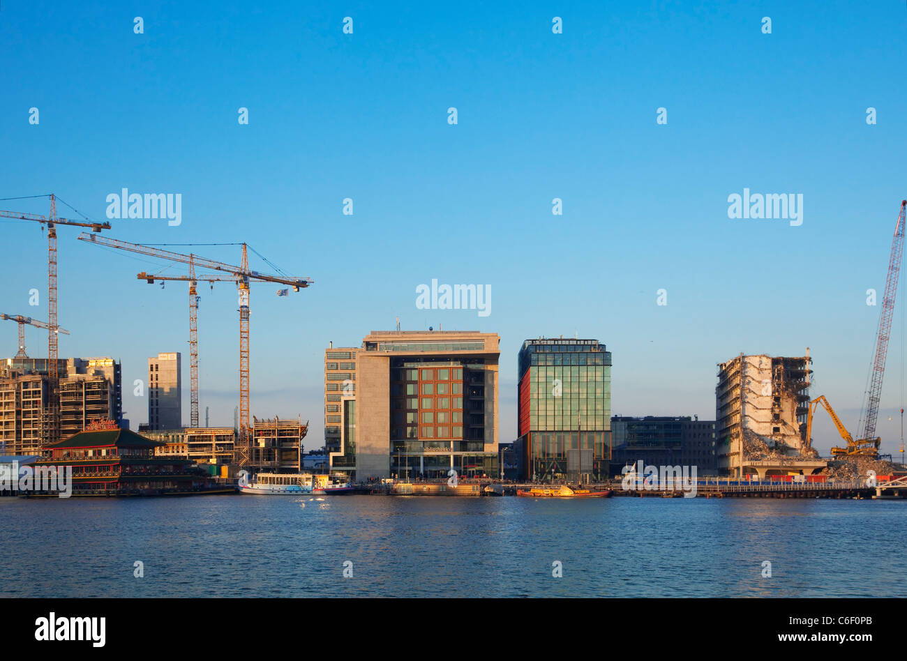 Cranes and construction work in Amsterdam, The Netherlands Stock Photo ...