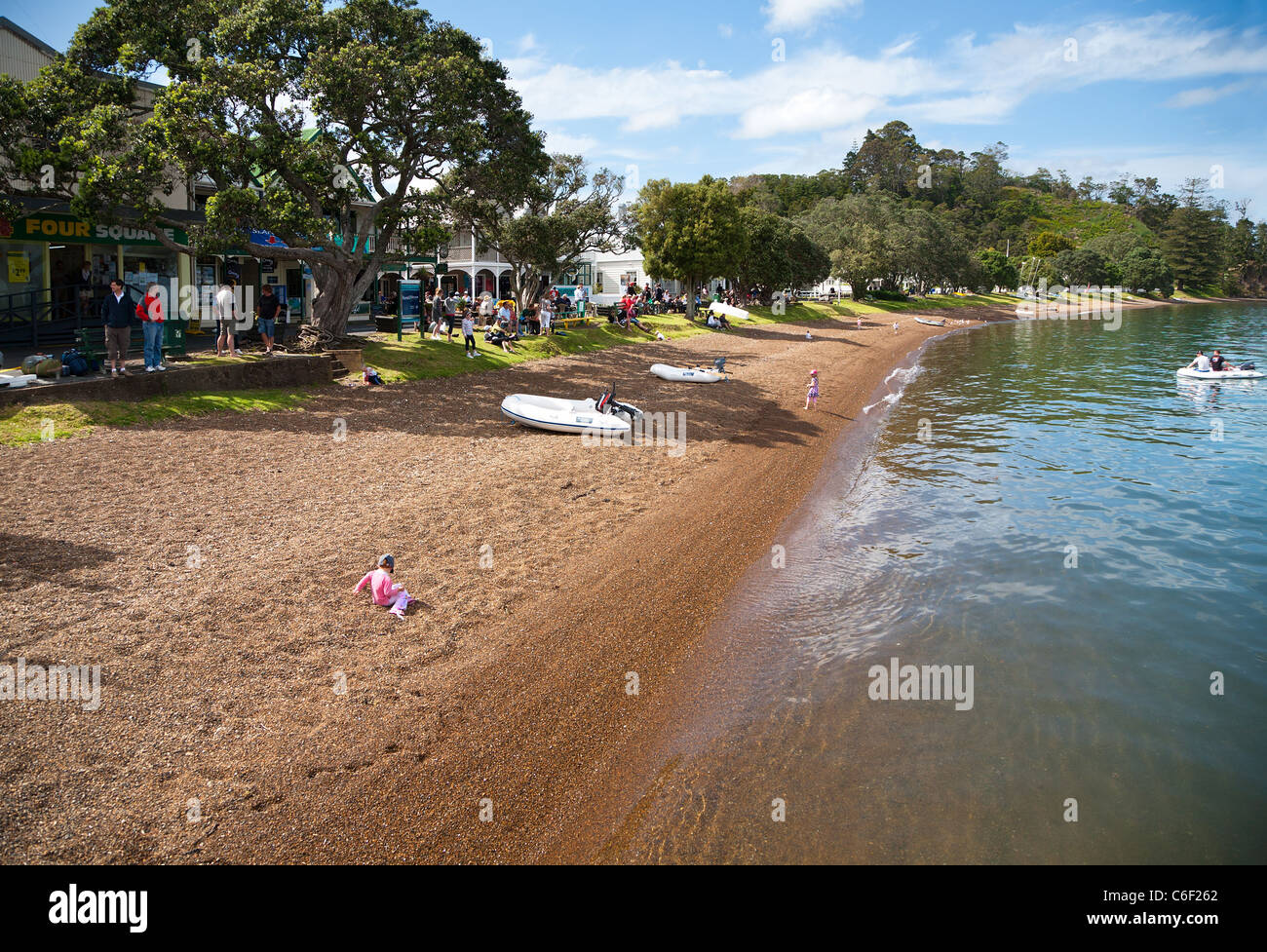 A view along the beach at Russell, Bay of Islands, Northland, North ...