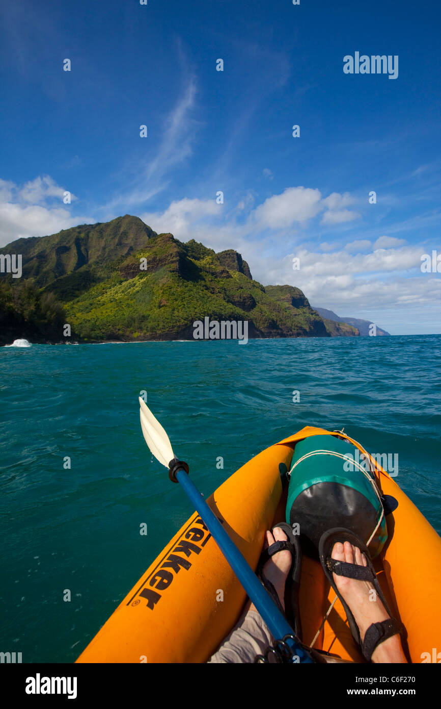 Kayaking, Napali Coast, Kauai, Hawaii Stock Photo - Alamy