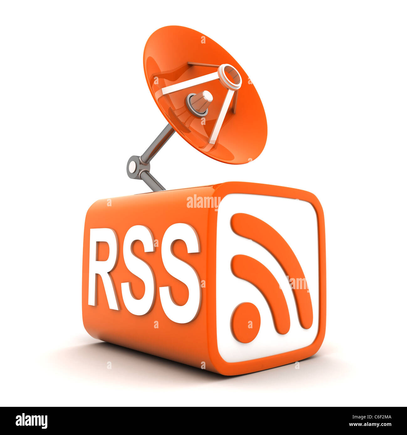 Symbol RSS on cube (done in 3d, isolated Stock Photo - Alamy