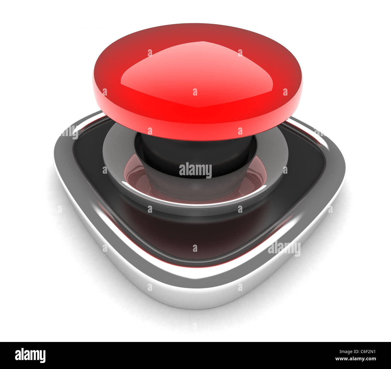 Red button on white background (done in 3d Stock Photo - Alamy