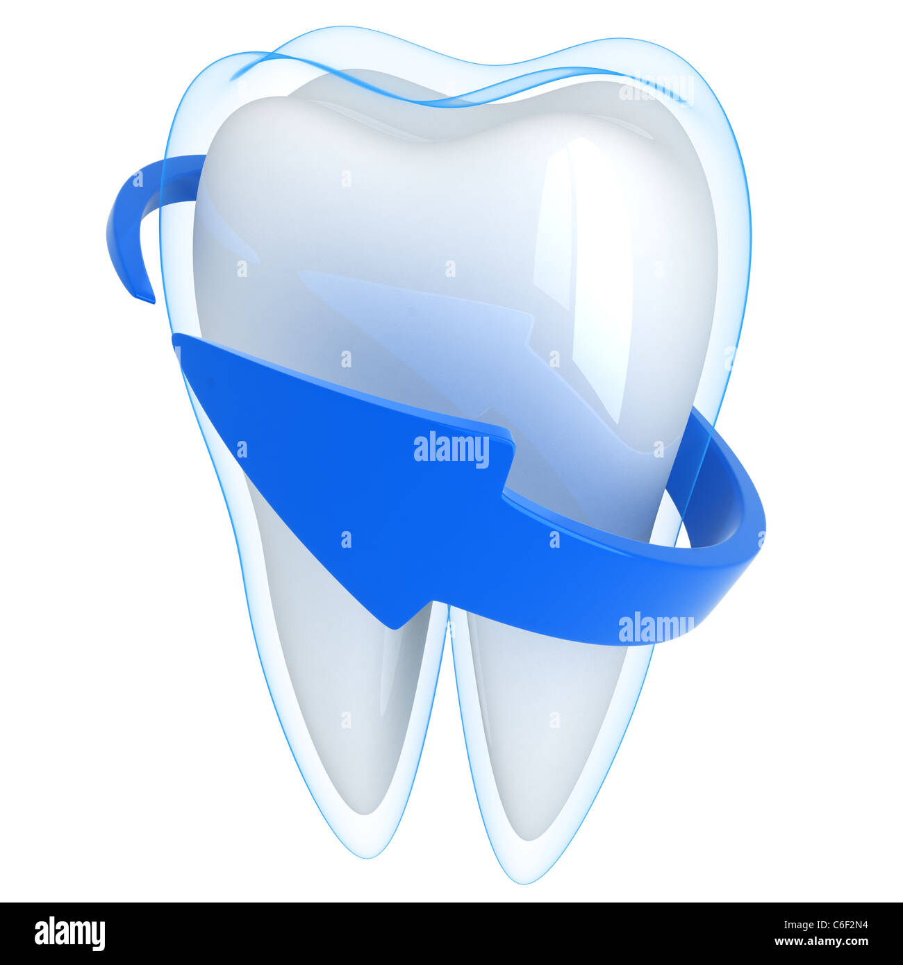 Tooth and blue shell (done in 3d, isolated Stock Photo - Alamy