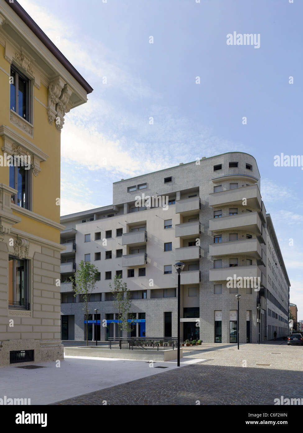 Modern Buildings in a contemporary square in an italian city Stock ...