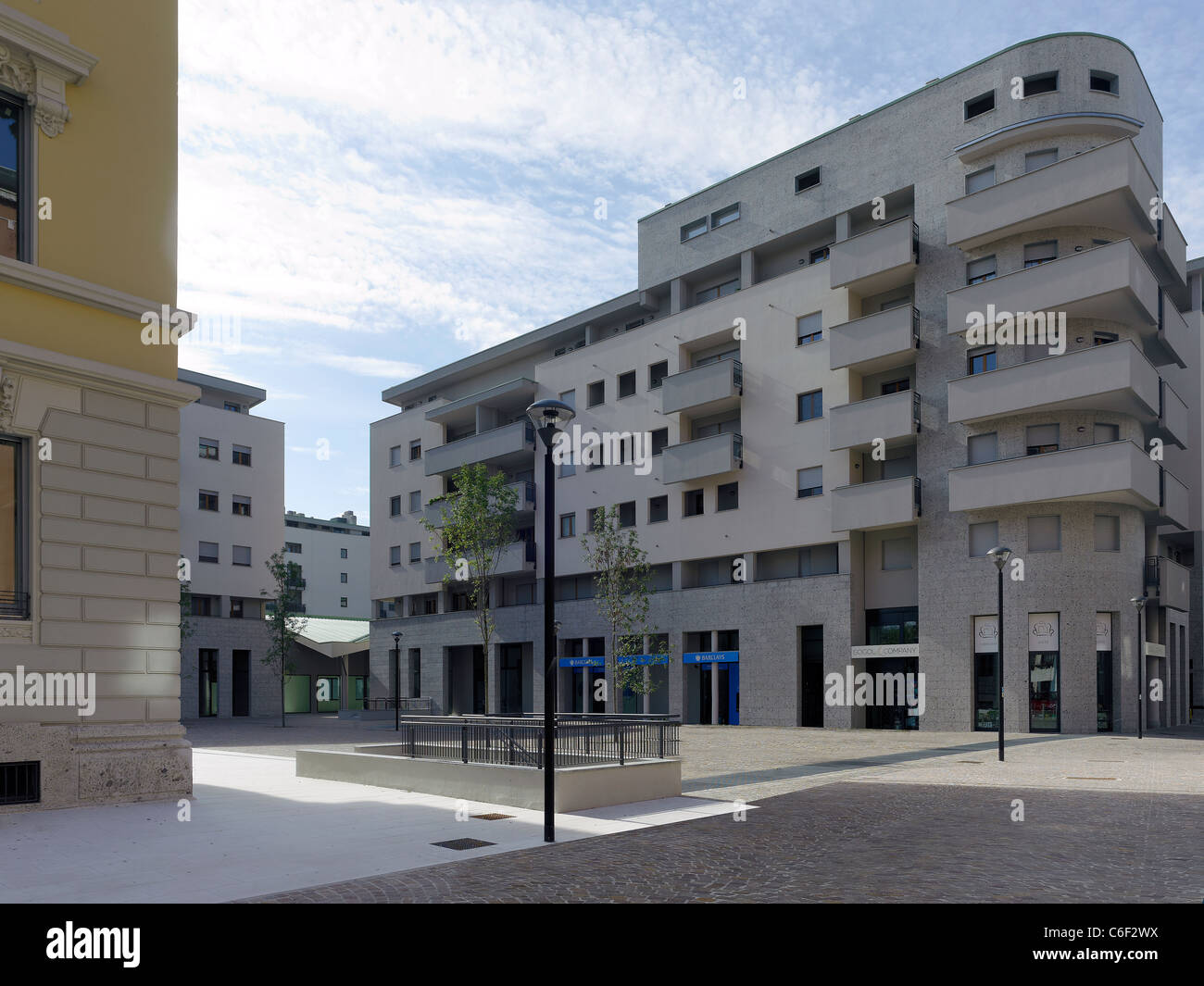 Modern Buildings in a contemporary square in an italian city Stock ...