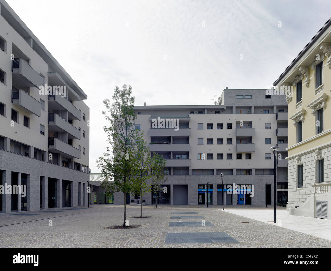 Modern Buildings in a contemporary square in an italian city Stock ...