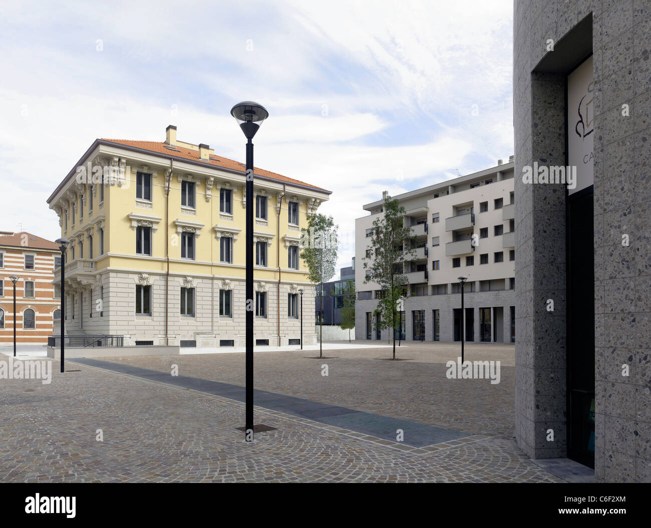 Modern Buildings in a contemporary square in an italian city Stock ...
