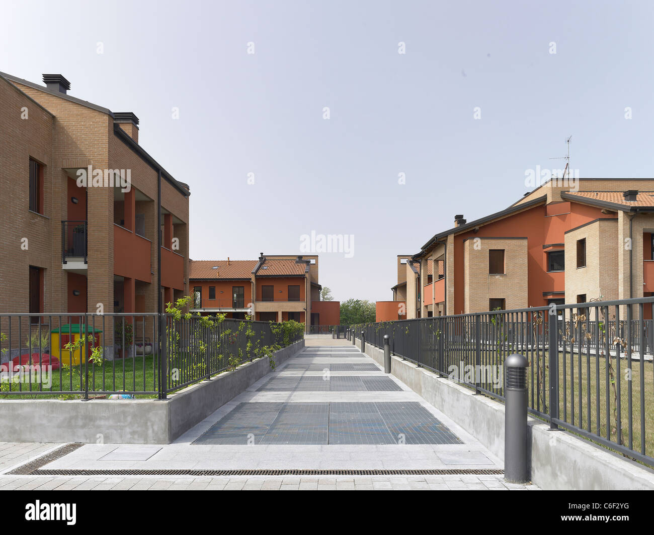 Modern Buildings in a contemporary square in an italian city Stock ...