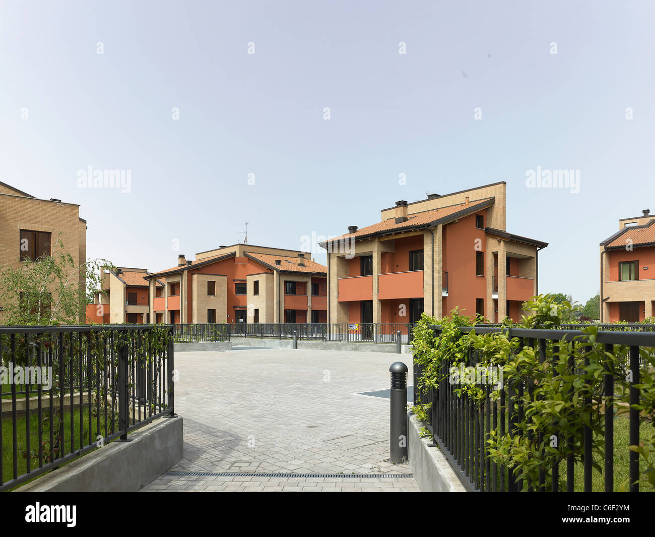 Modern Buildings in a contemporary square in an italian city Stock ...