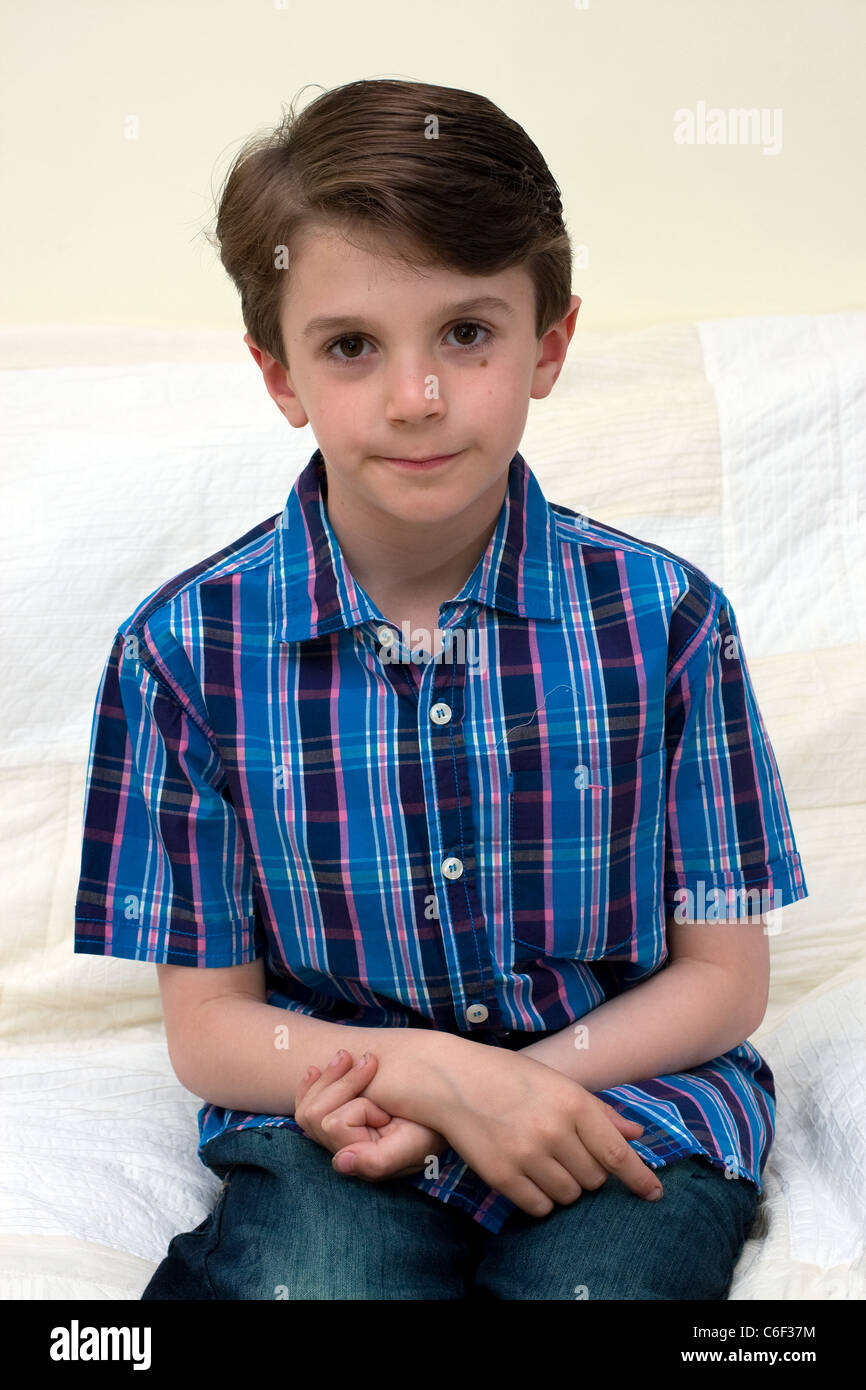 white kid child boy formal dress portrait smiling Stock Photo - Alamy