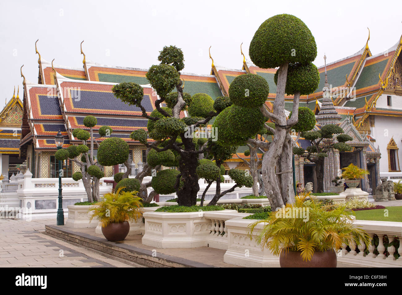 Topiary trees in front of the Dusita Phirom Hall, part of the Royal ...