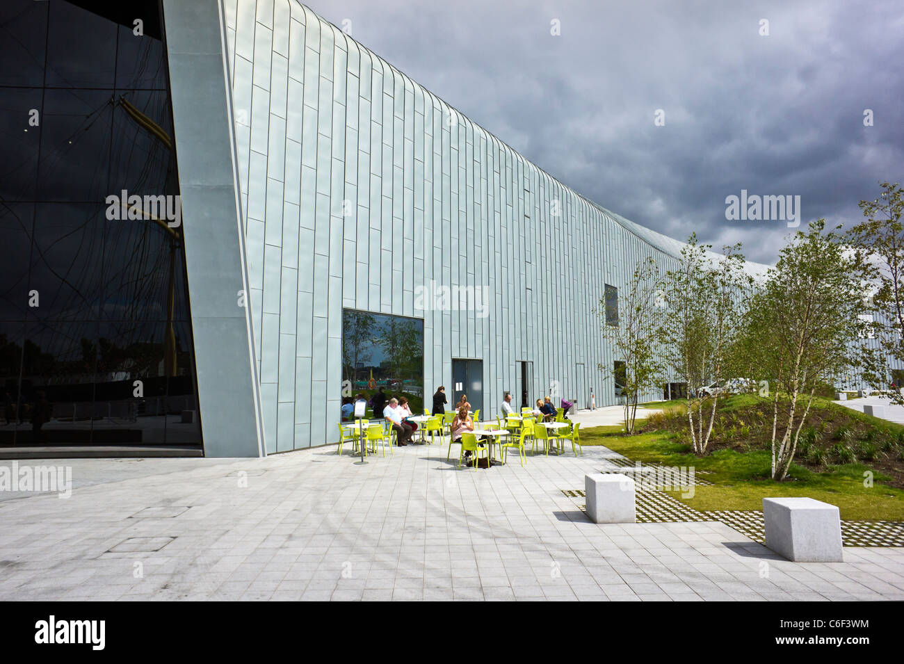 Newly built Riverside Museum on the River Clyde in Glasgow featuring ...