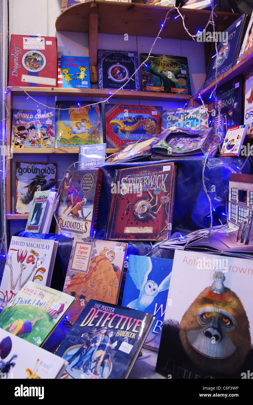 esoteric shop window display Glastonbury High Street Somerset England ...