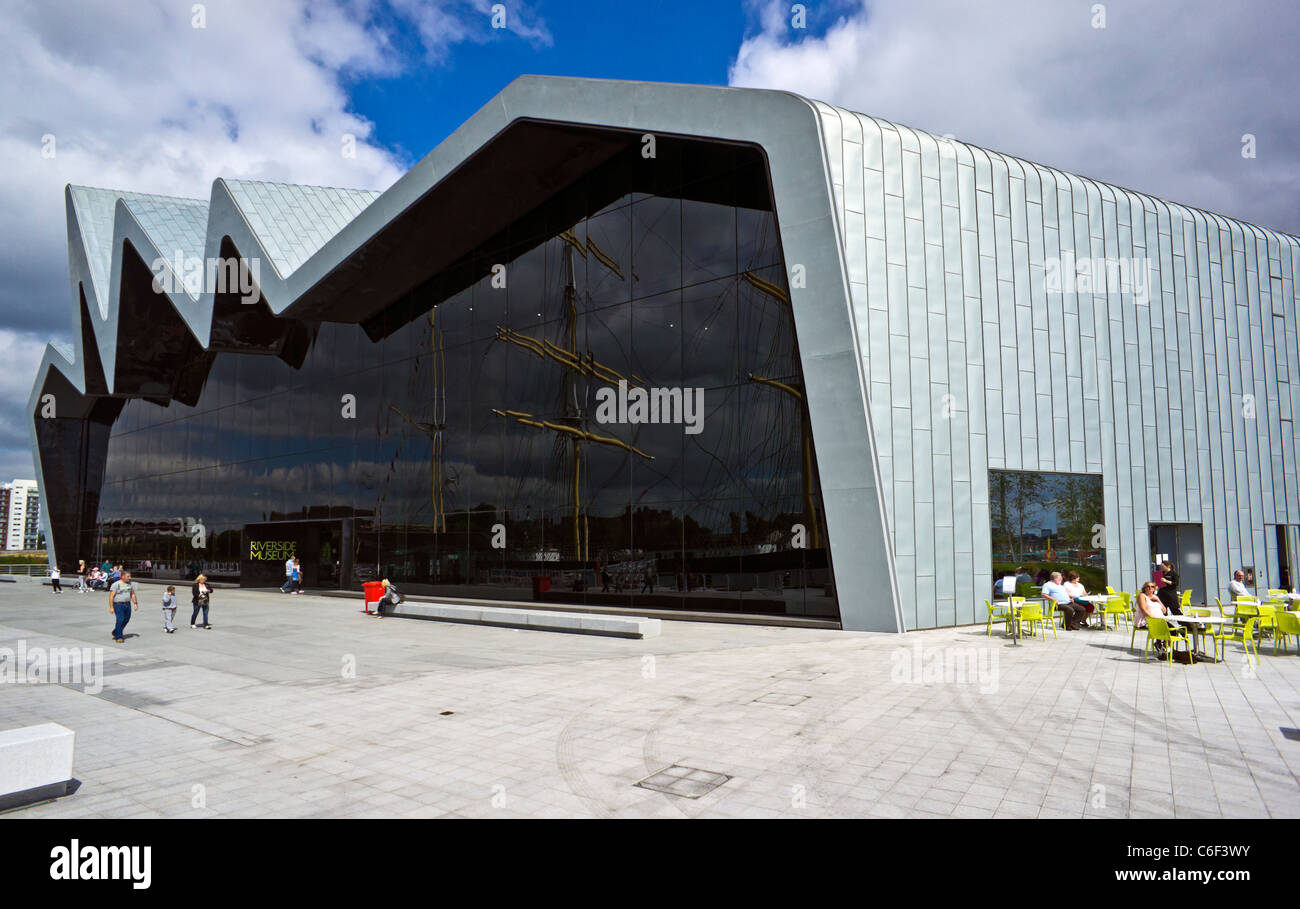 Newly built Riverside Museum on the River Clyde in Glasgow featuring ...