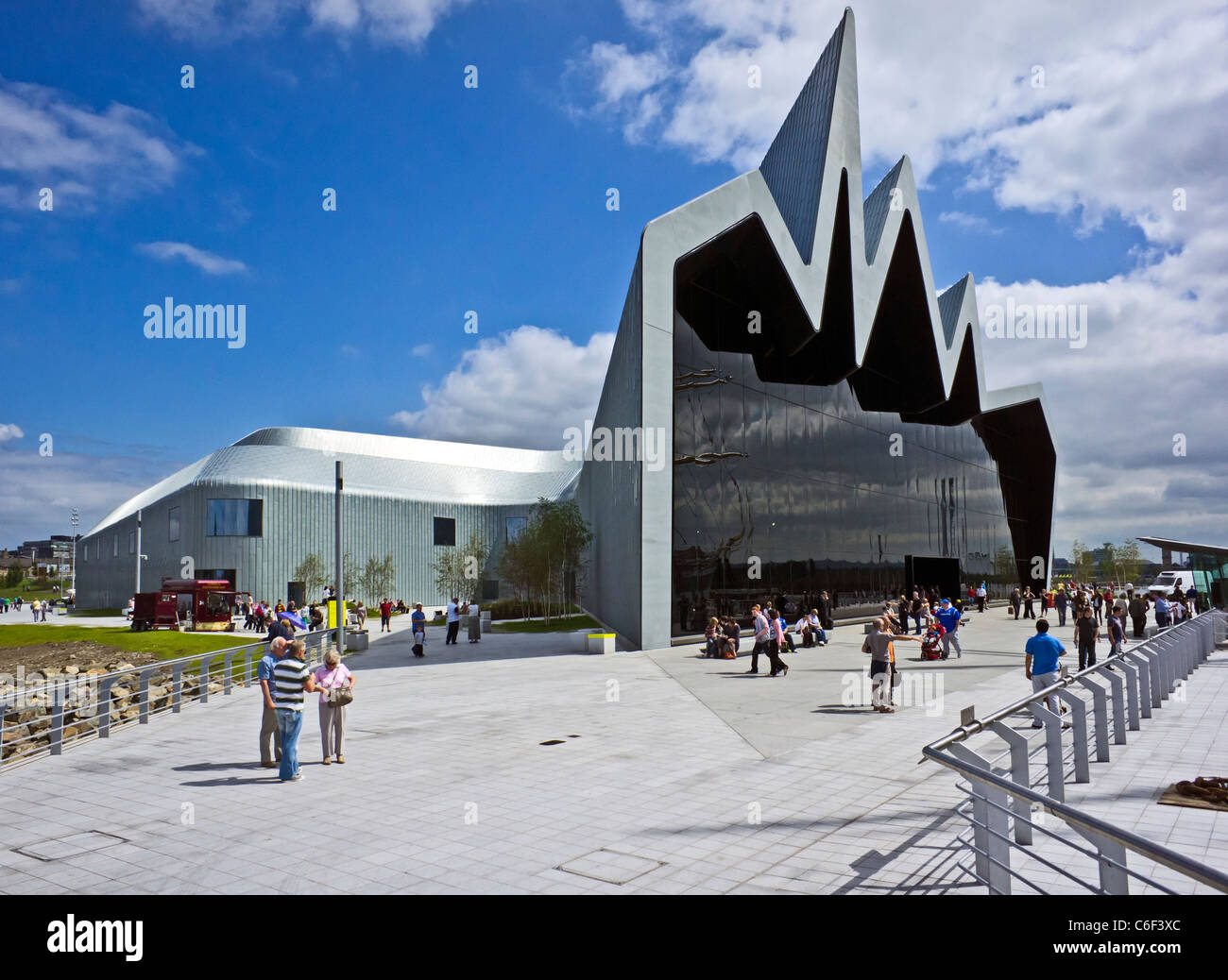 Newly built Riverside Museum on the River Clyde in Glasgow featuring ...