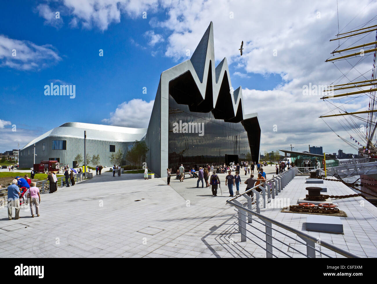 Newly built Riverside Museum on the River Clyde in Glasgow featuring ...