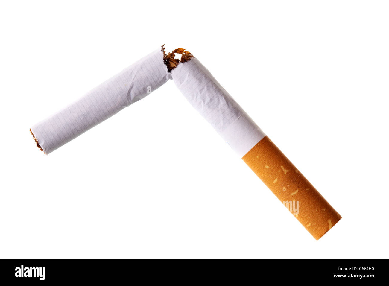 Broken cigarette isolated over the white background Stock Photo - Alamy