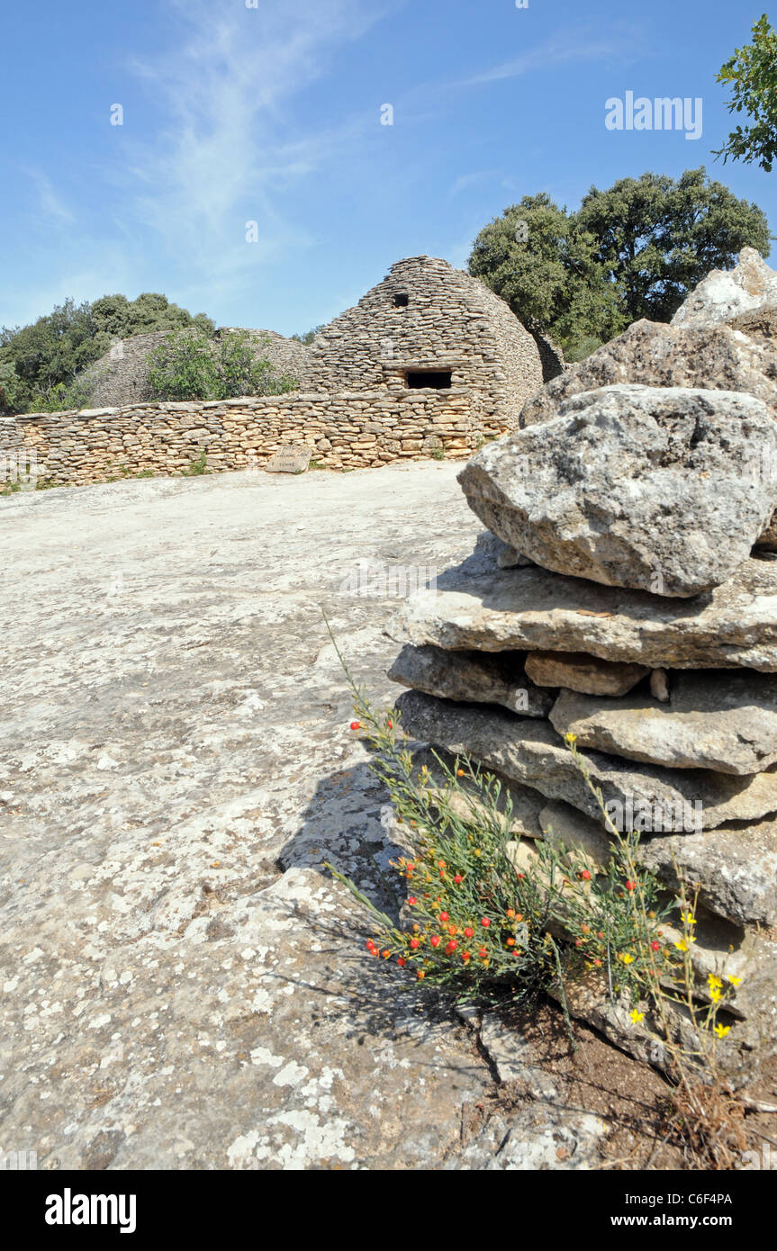Ancient hut made from stones in The Bories Village, near Gordes in ...