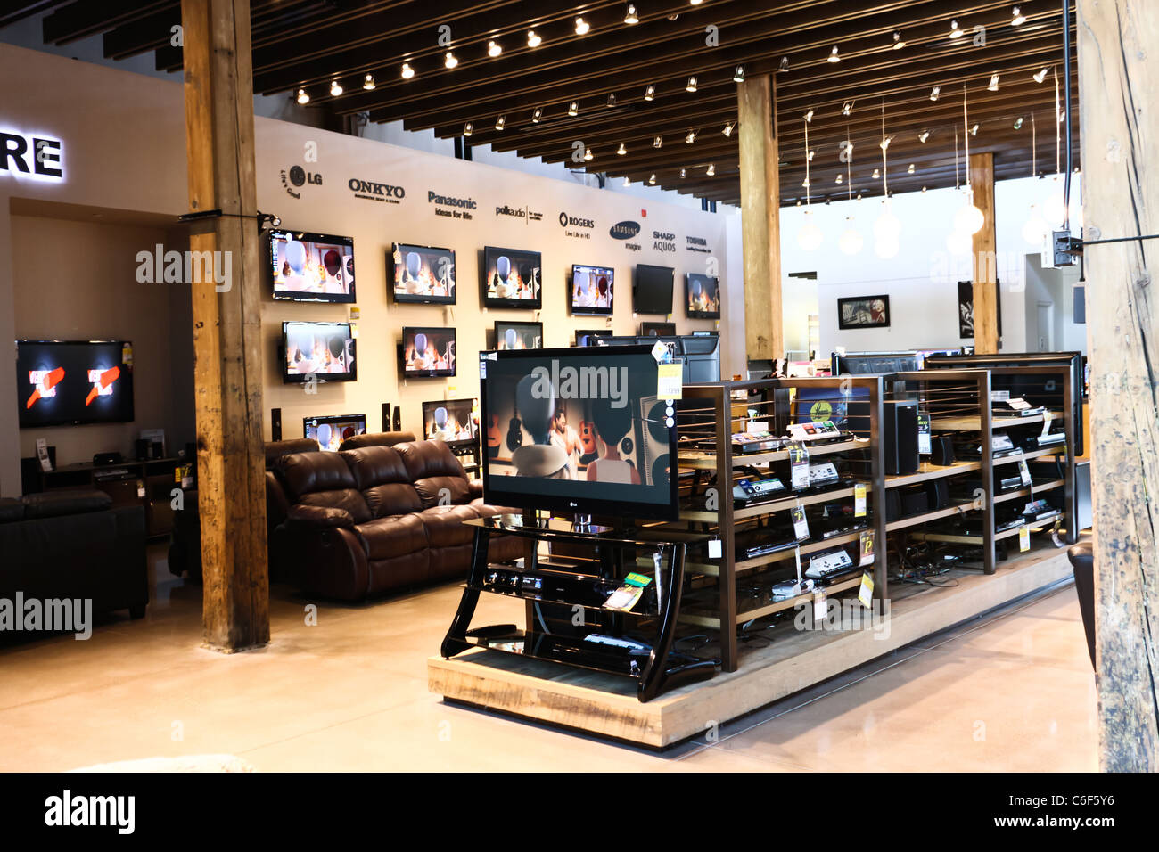 tv television sales showroom Stock Photo - Alamy