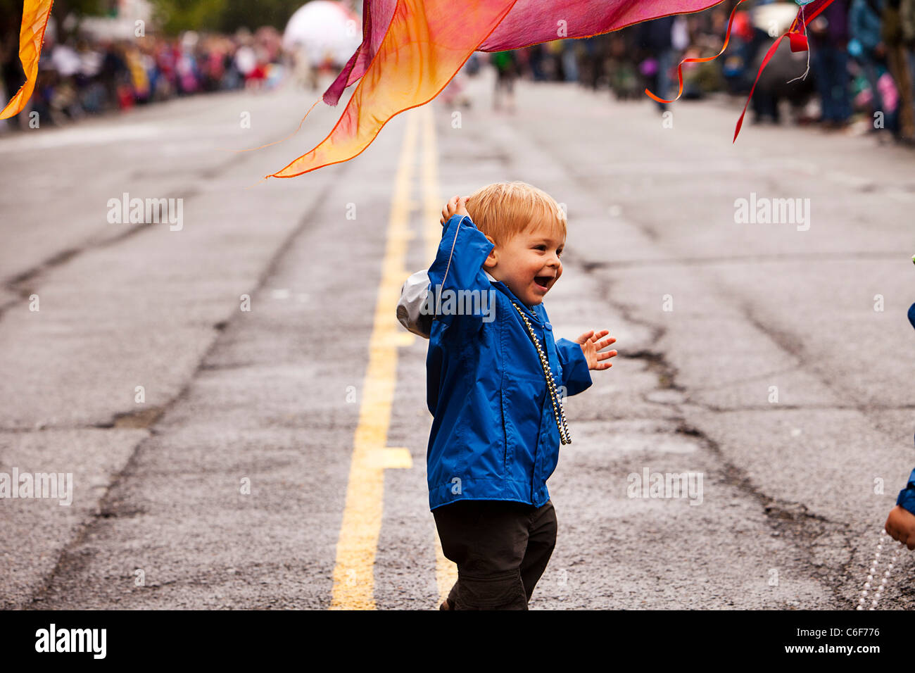 Boy In The Parade Stock Photo - Alamy