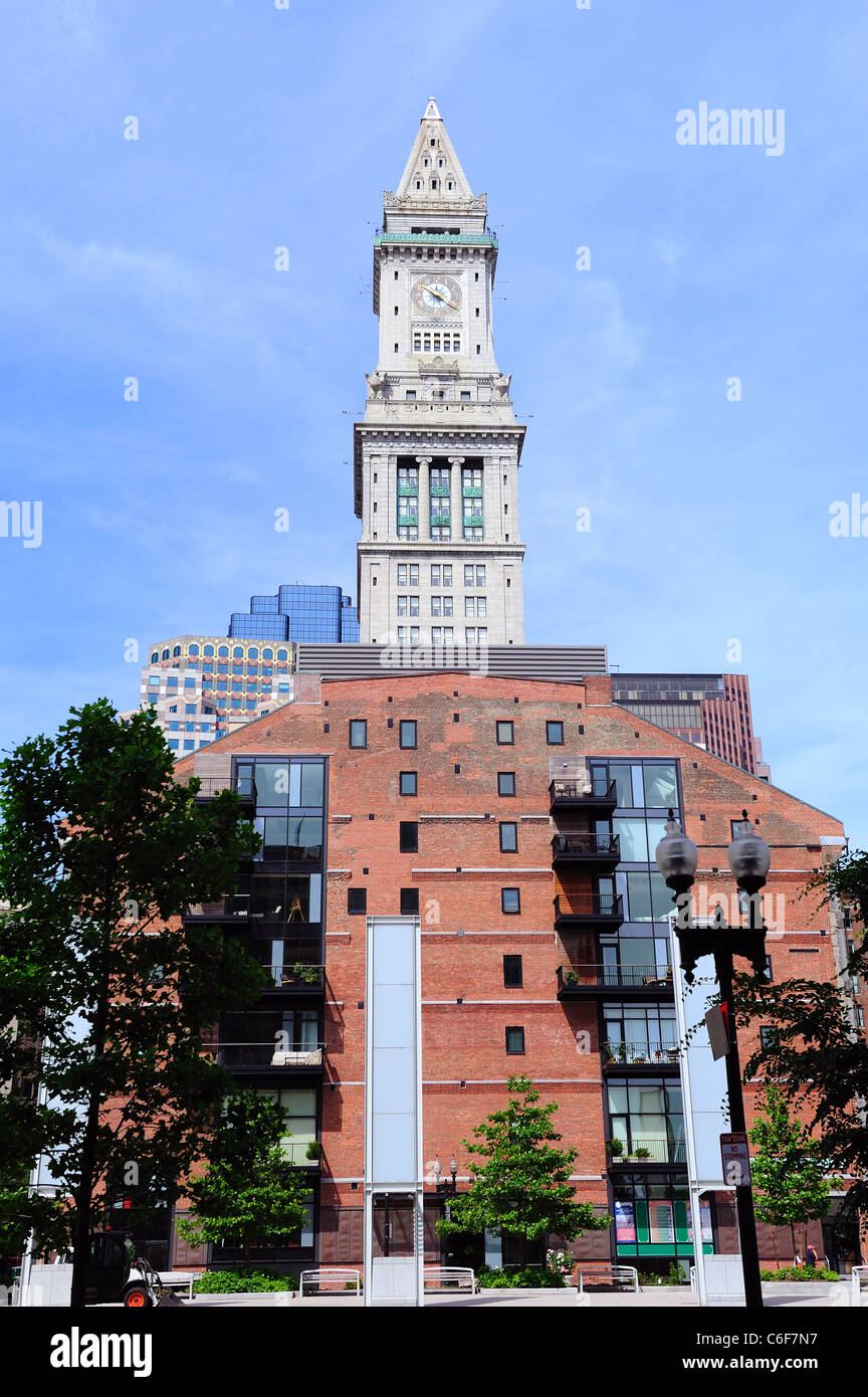 Boston Custom House Clock Tower in downtown Stock Photo - Alamy