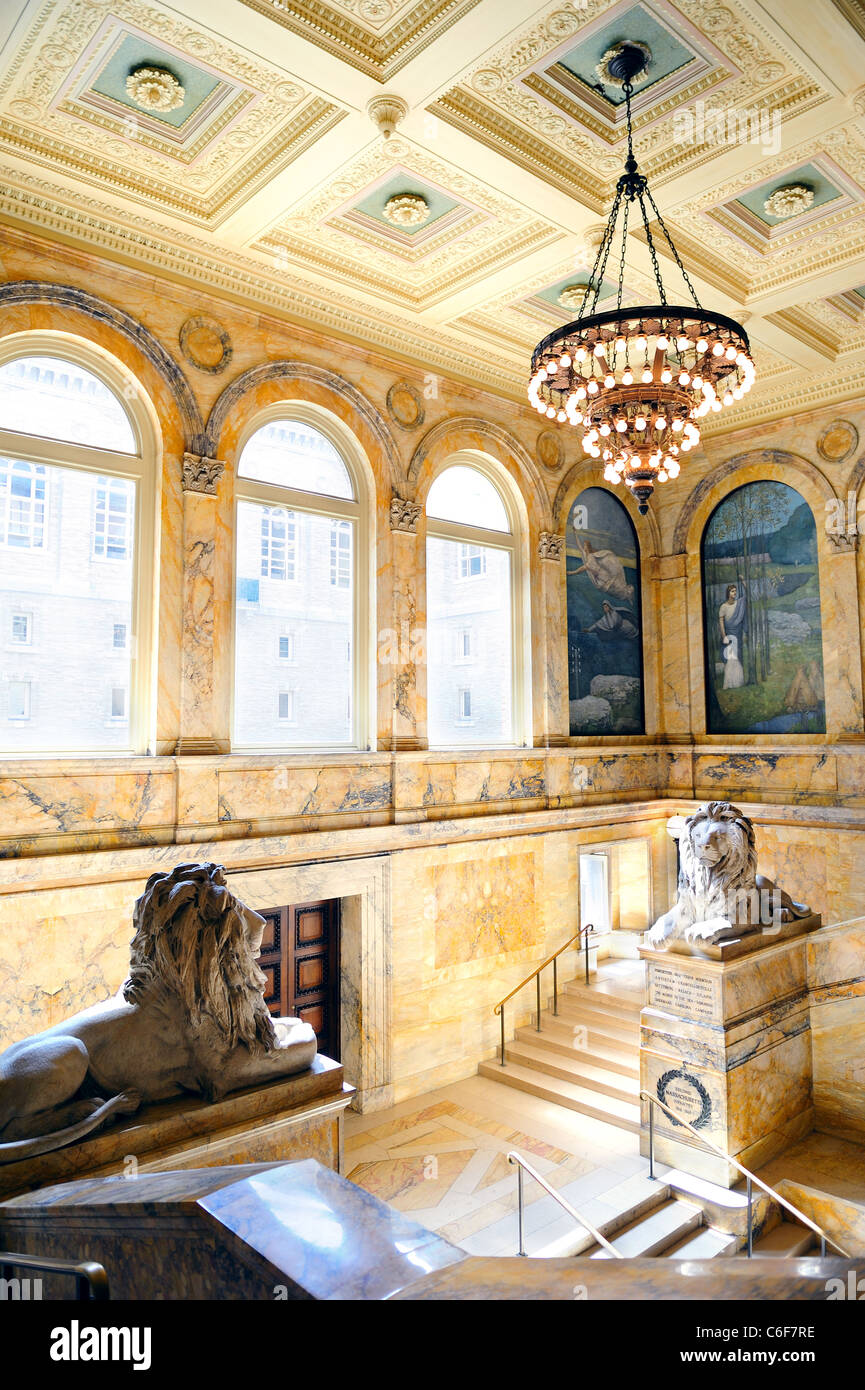 Boston city public library interior with beautiful decoration and ...