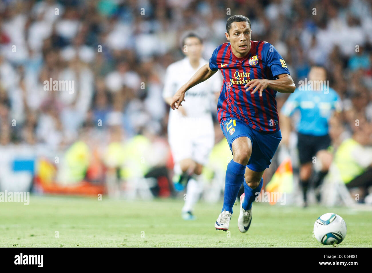 Adriano (Barcelona) playing for the Spanish Supercup first leg soccer ...