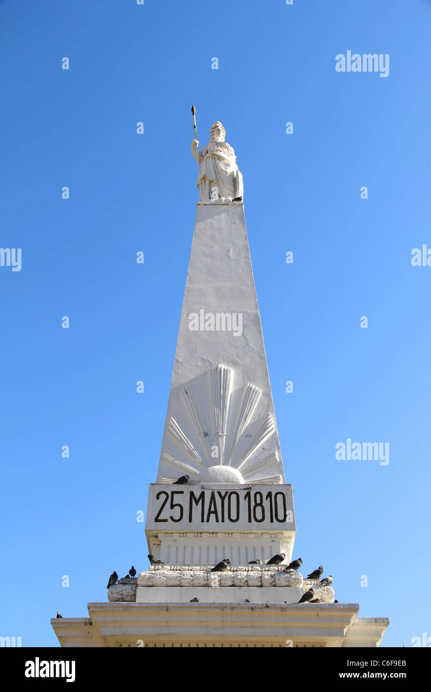 The landmark called "Piramide de Mayo" on the Plaza de Mayo in Buenos ...