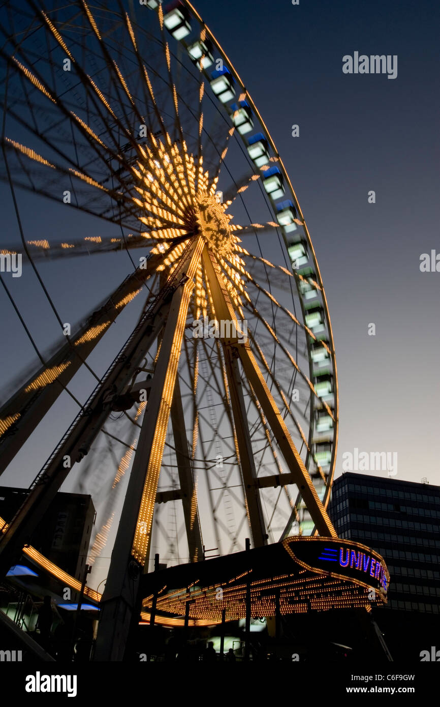 close up of big wheel at night Stock Photo - Alamy