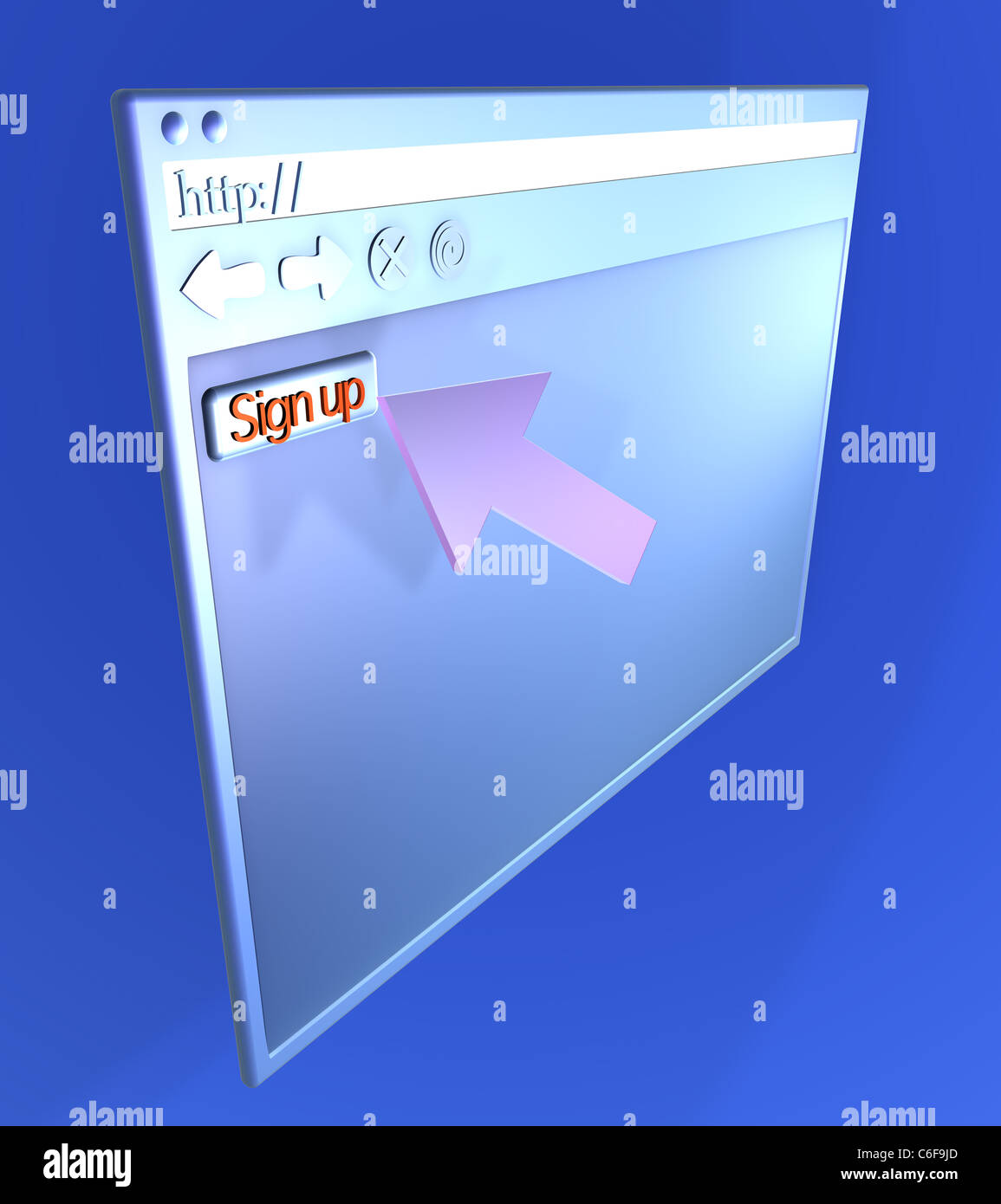 Browser window - Sign up Stock Photo - Alamy