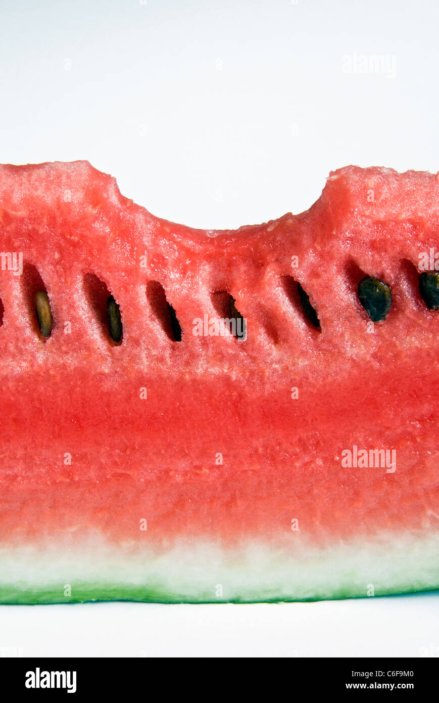 Bite Taken Out of a Watermelon Wedge Stock Photo - Alamy