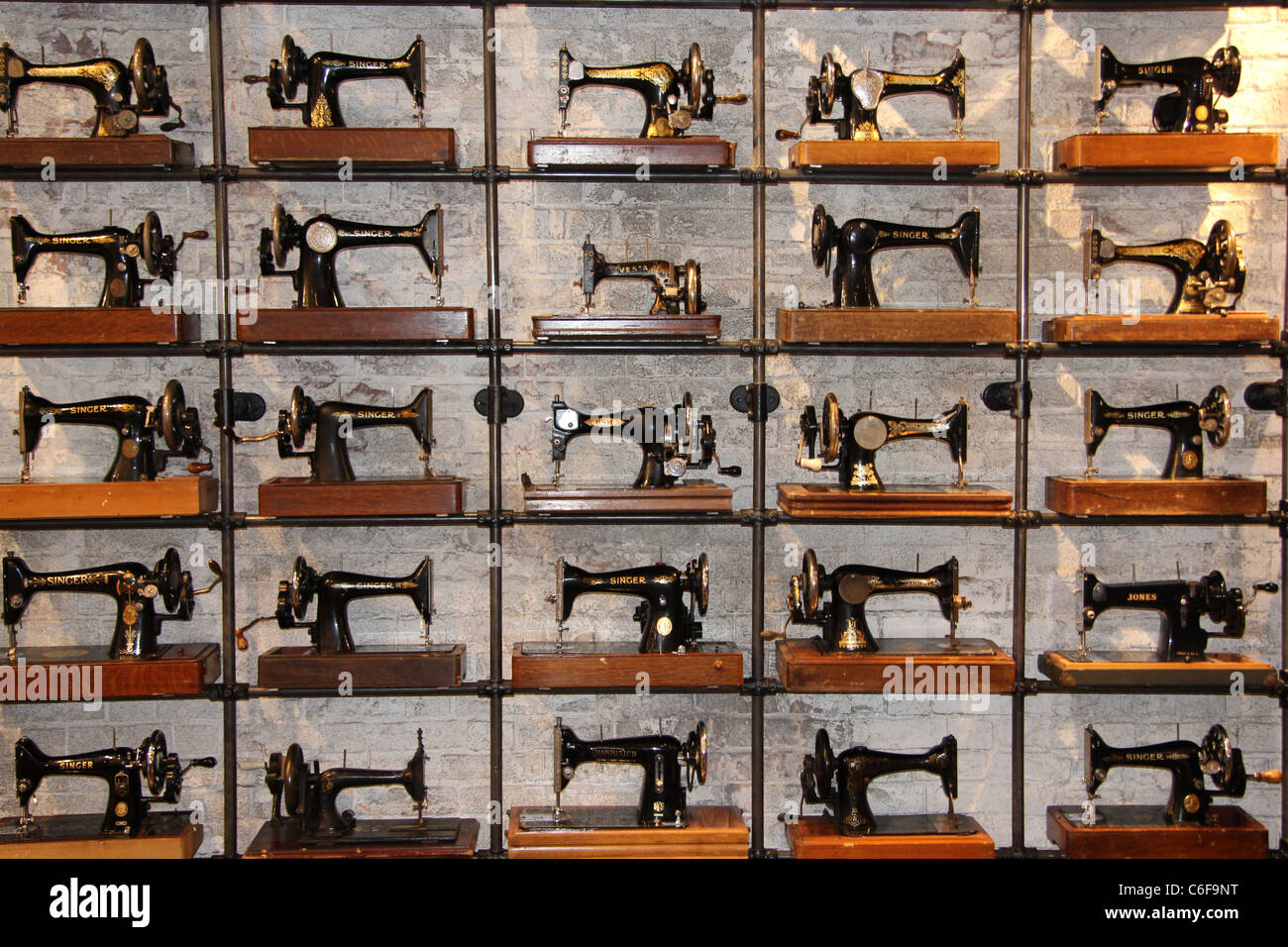 old sewing machines in clothing store in Seatle Washington Stock Photo ...