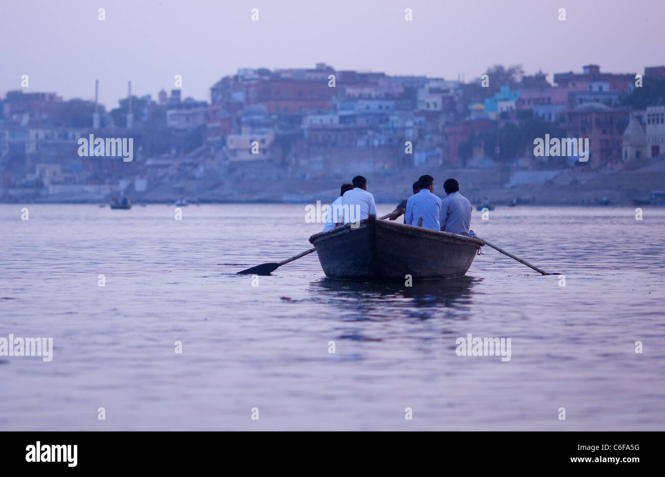Boats on the ganges of Varanasi Stock Photo - Alamy