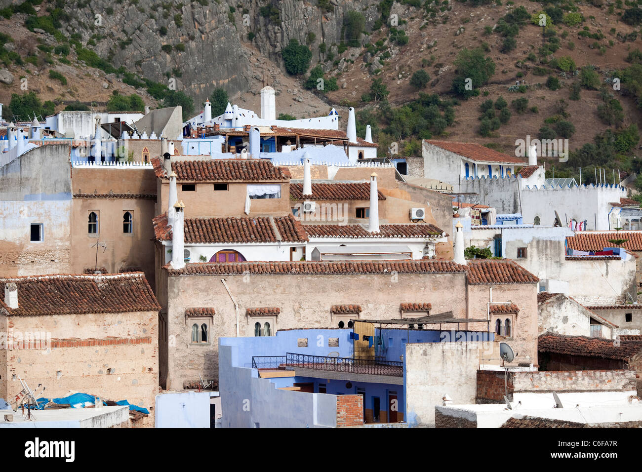 Blue houses and alleyways in Chefchaouen, Morocco Stock Photo - Alamy