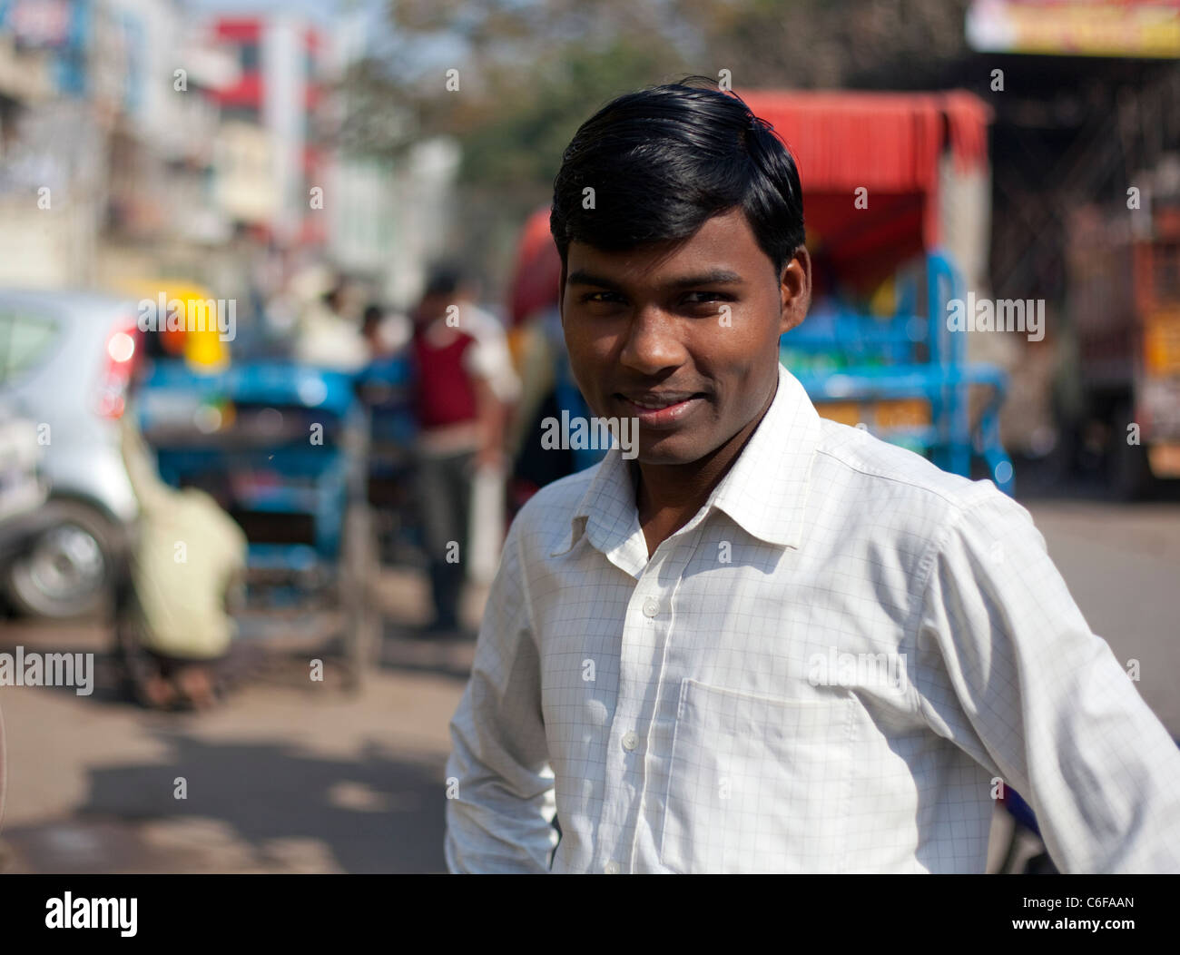 Portrait of local man in Delhi Stock Photo - Alamy