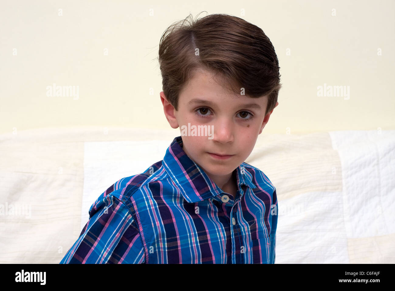white kid child boy formal dress portrait smiling Stock Photo - Alamy