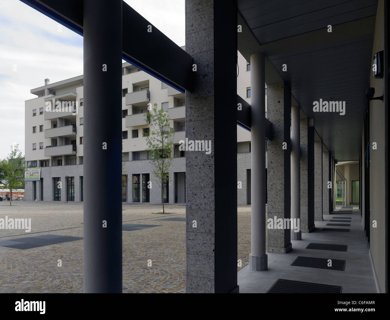 Modern Buildings in a contemporary square in an italian city Stock ...