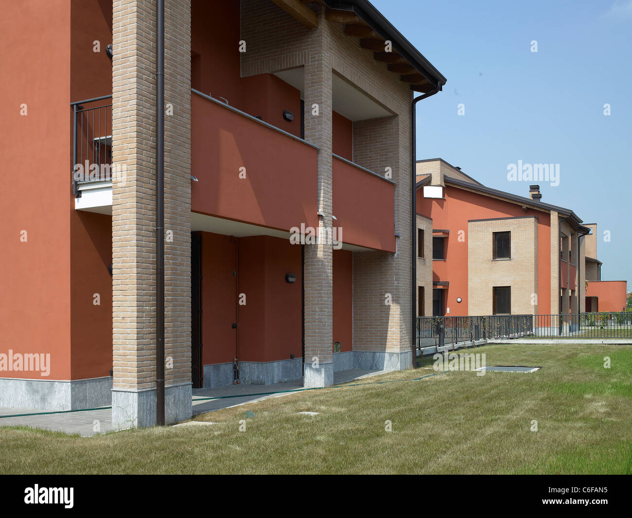 Modern Buildings in a contemporary square in an italian city Stock ...