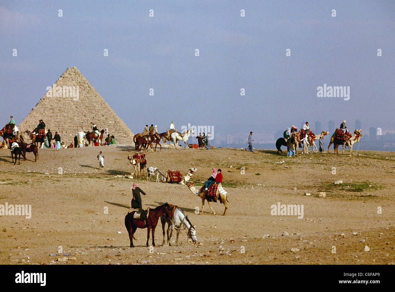 The small pyramid of Mycerinus, part of the three pyramids in the ...