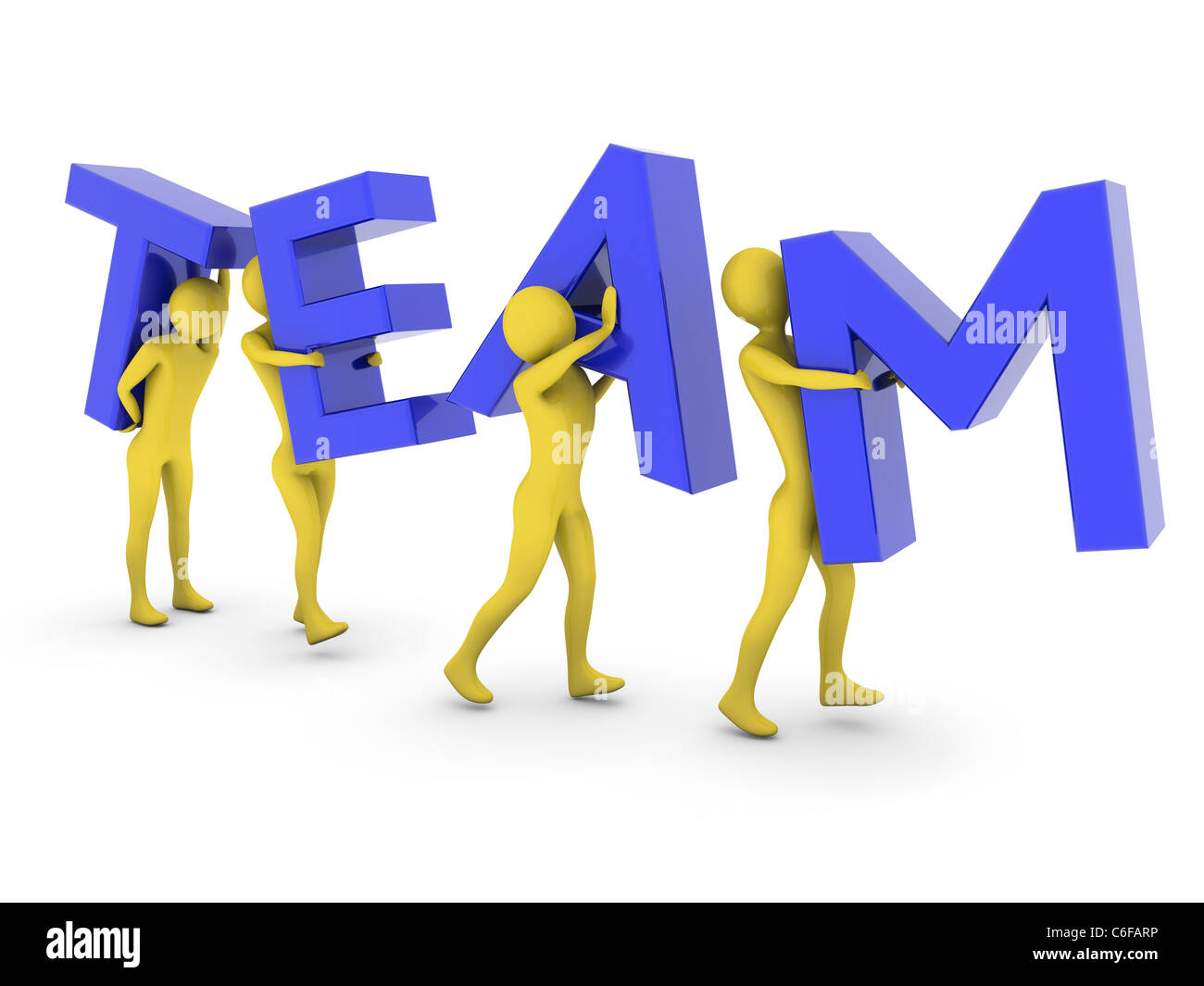 People in Teamwork.High Resolution 3D render isolated on white Stock ...