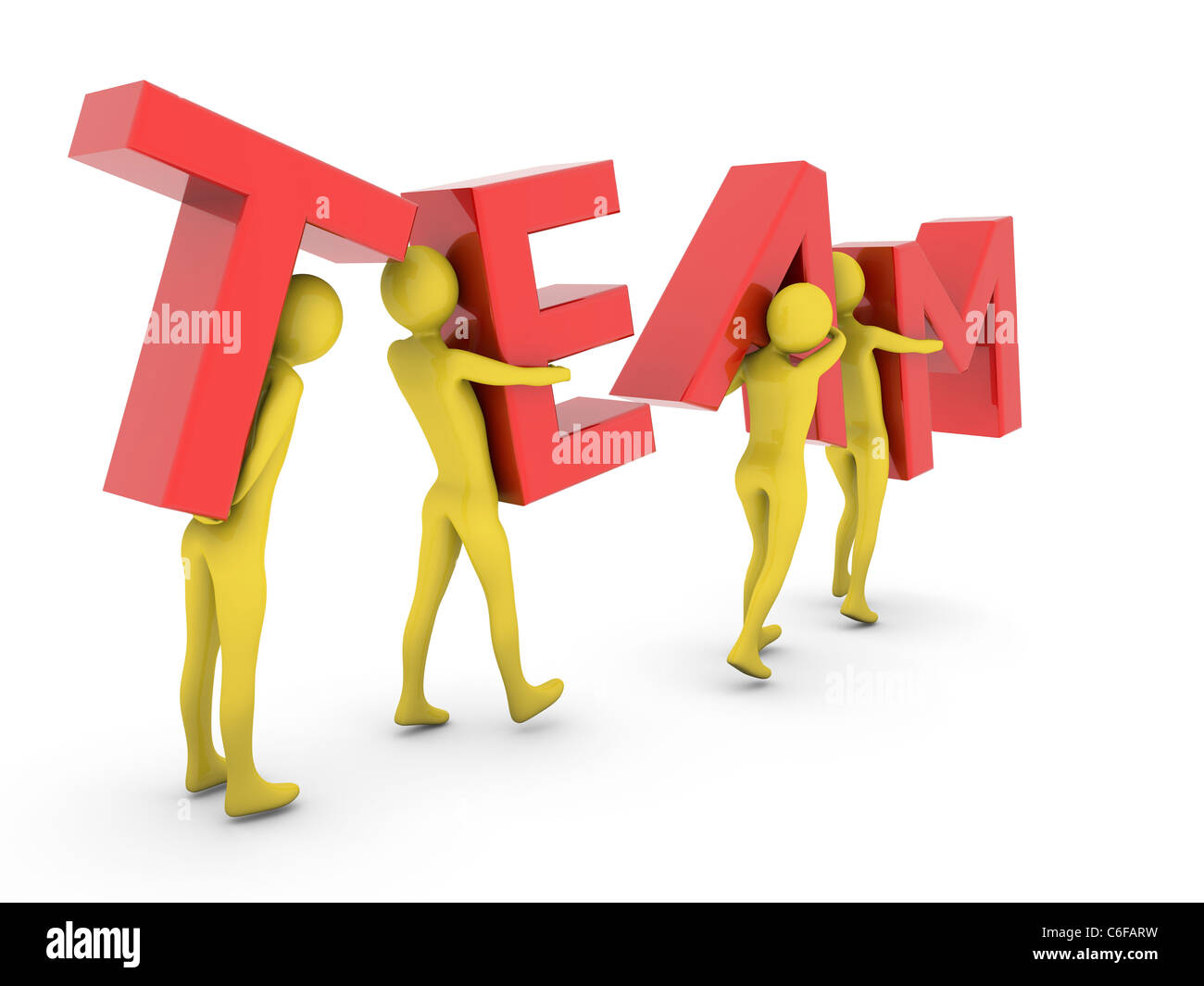 People in Teamwork.High Resolution 3D render isolated on white Stock ...