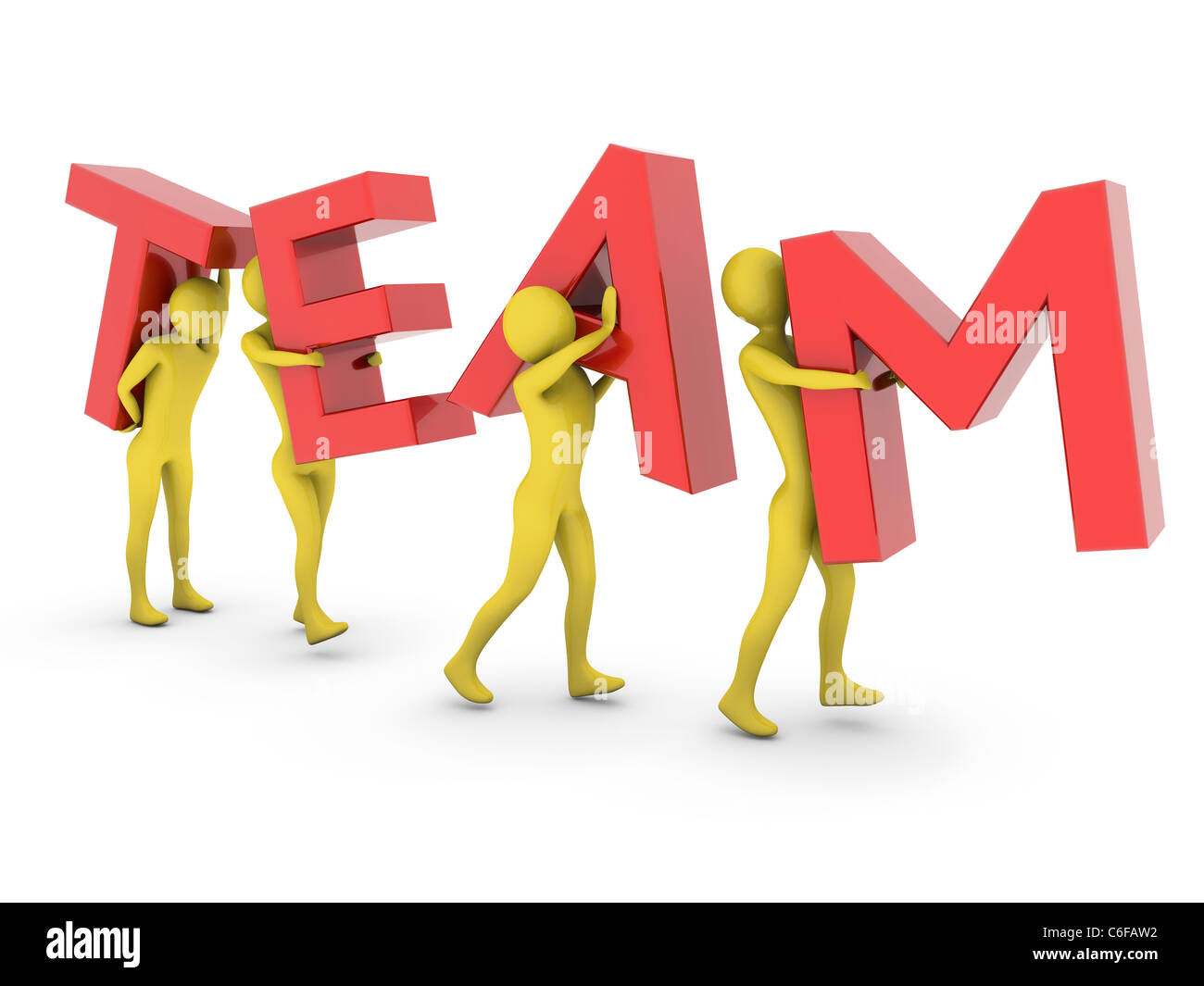 People in Teamwork.High Resolution 3D render isolated on white Stock ...