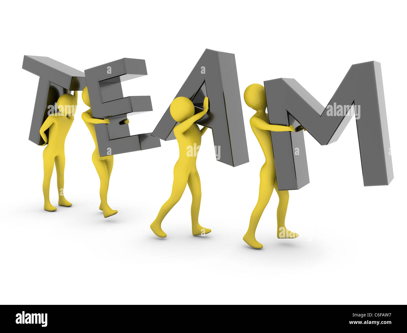 People in Teamwork.High Resolution 3D render isolated on white Stock ...