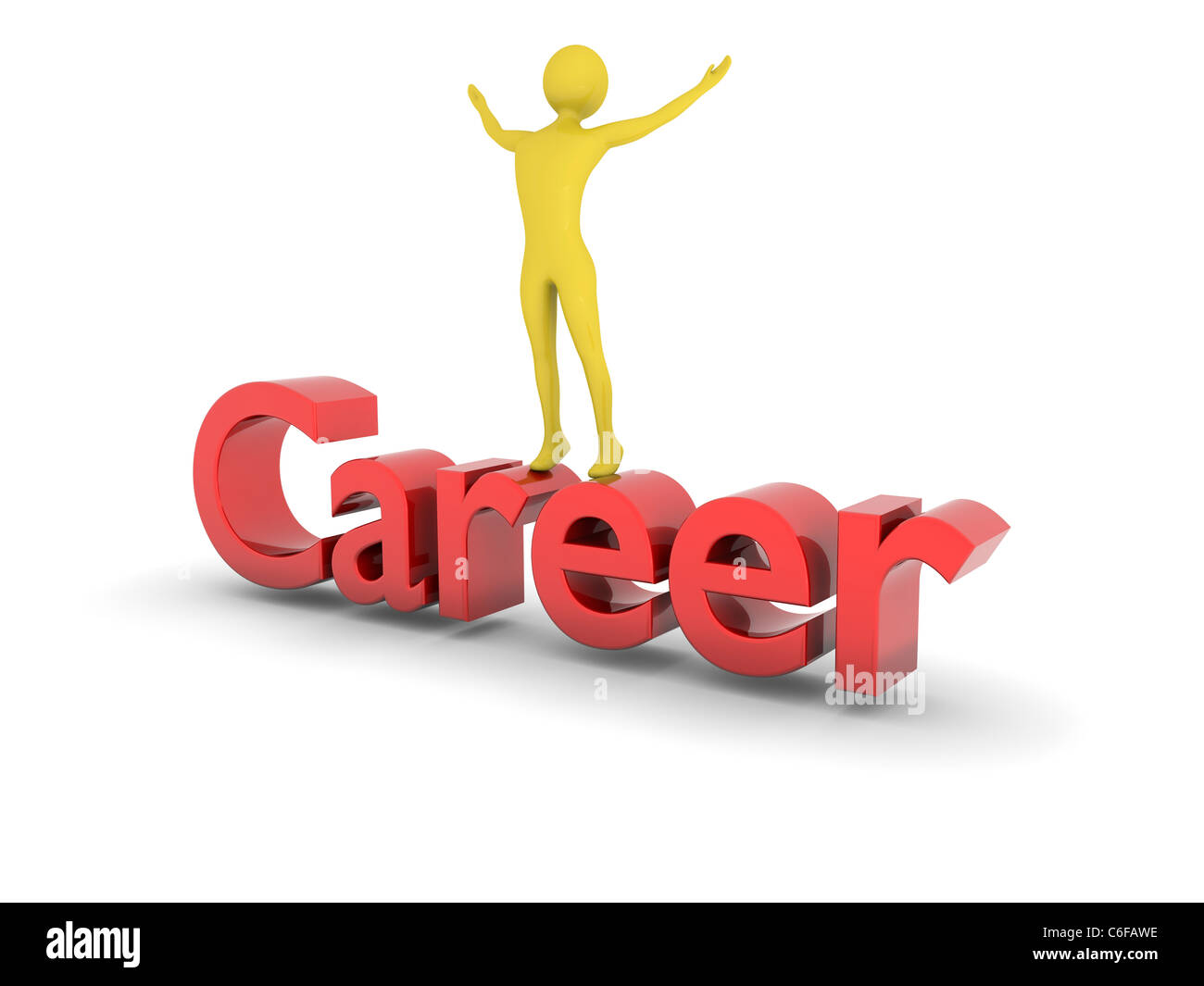 Career completed.High Resolution 3D render isolated on white Stock ...
