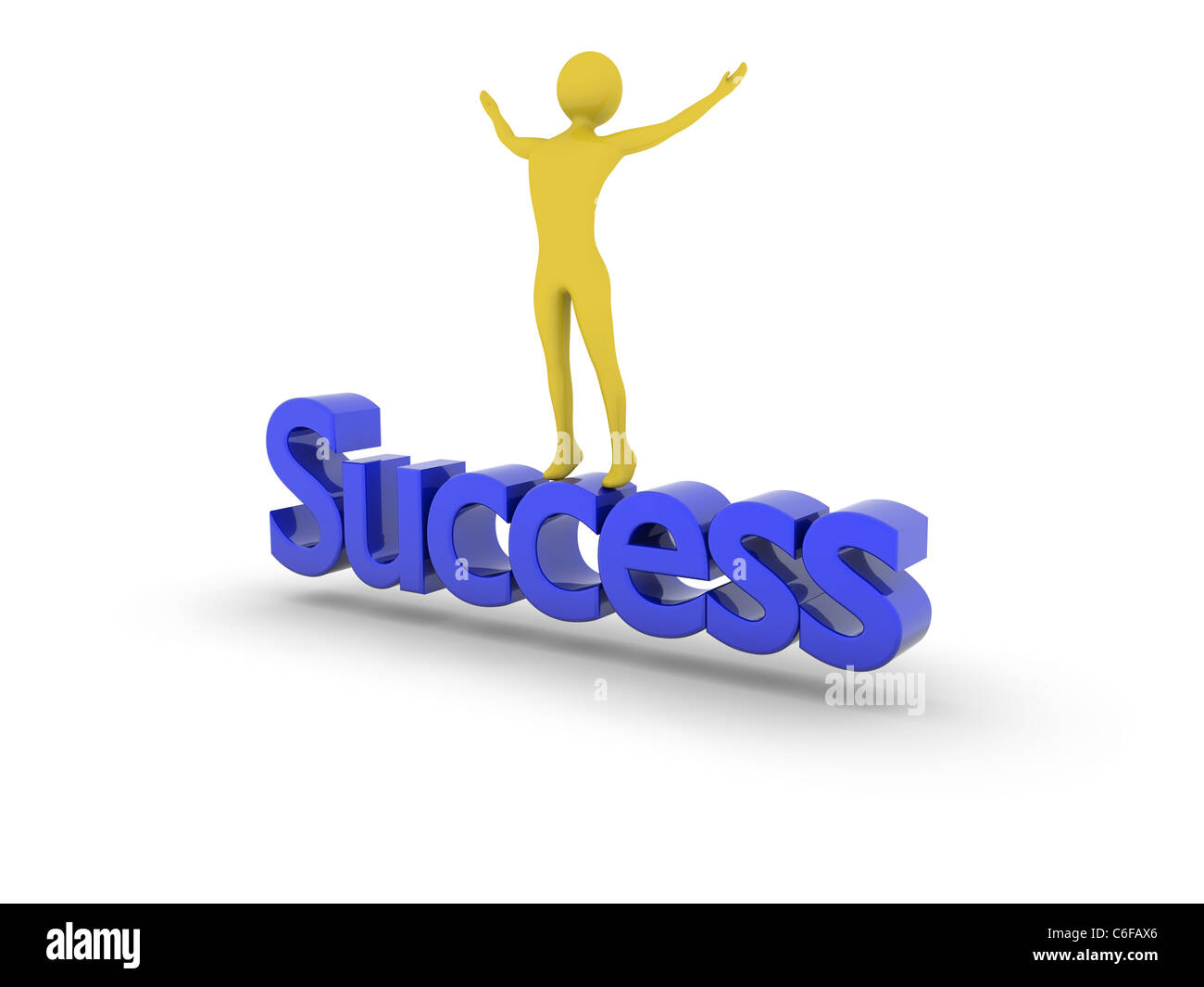Success achieved.High Resolution 3D render isolated on white Stock ...
