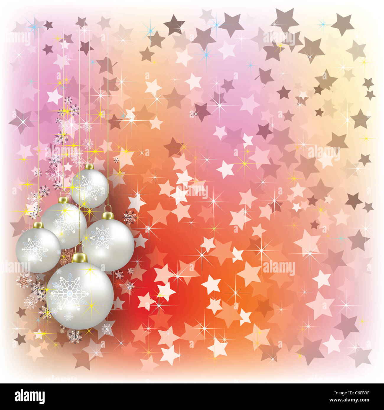 Christmas decorations pearl balls on stars background Stock Photo - Alamy