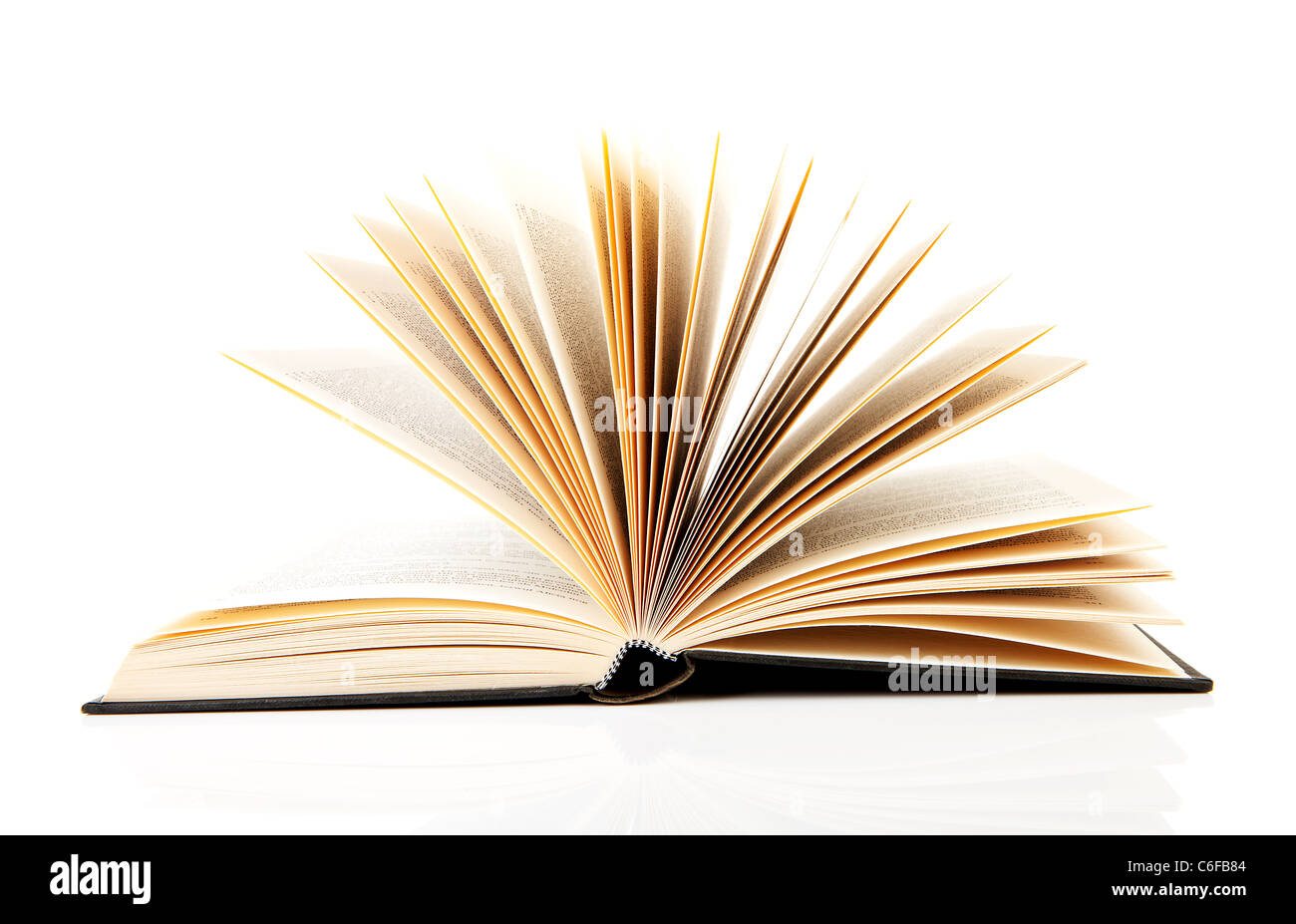 open book over white background Stock Photo - Alamy