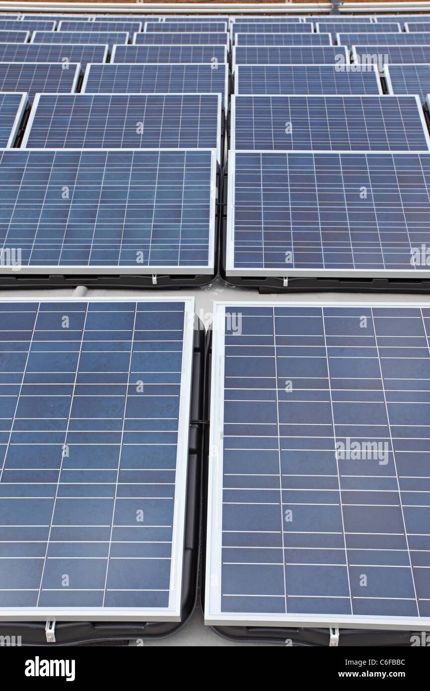 rooftop solar PV panels Stock Photo - Alamy