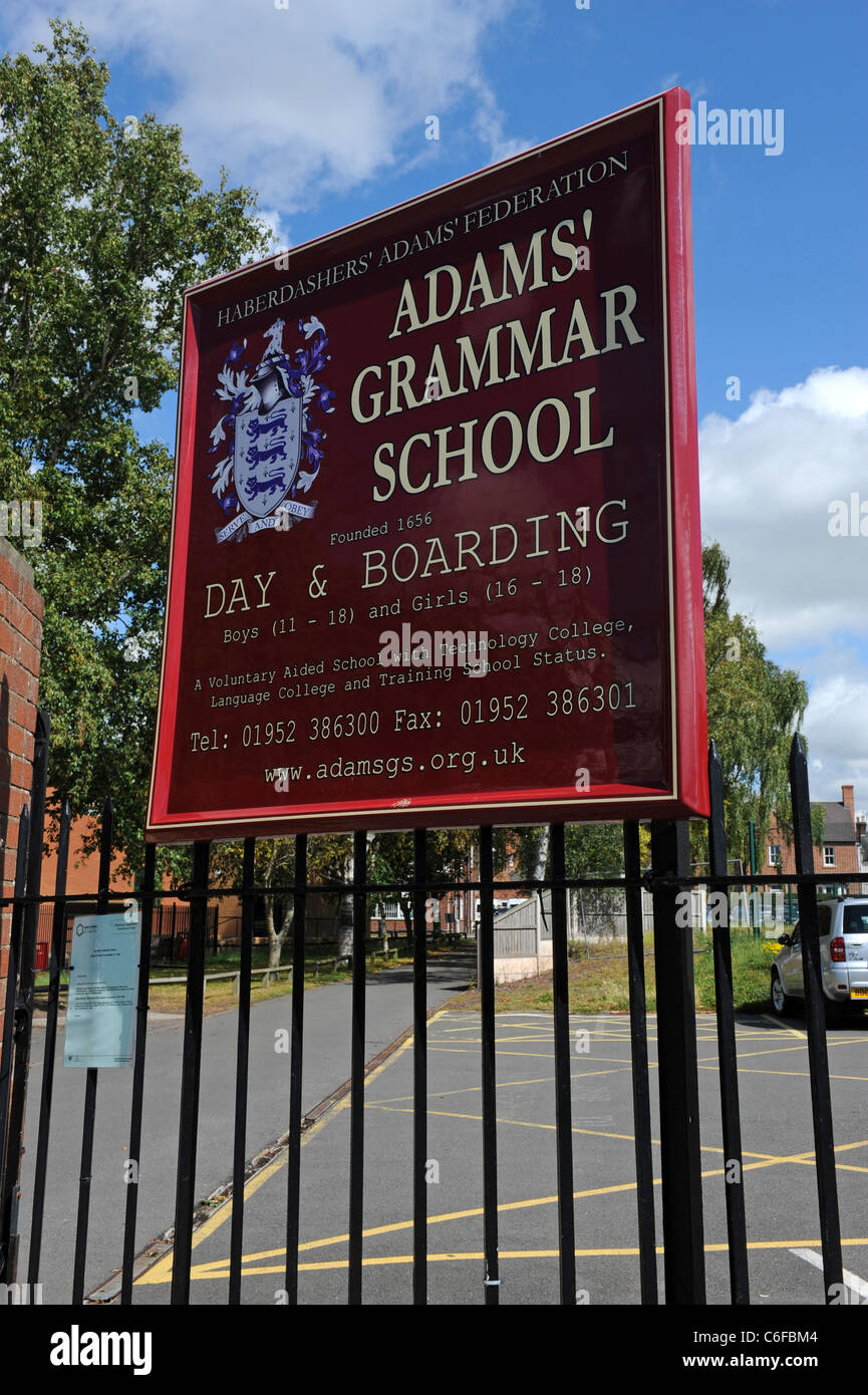 Adams Grammar School Newport Shropshire England Uk Stock Photo - Alamy